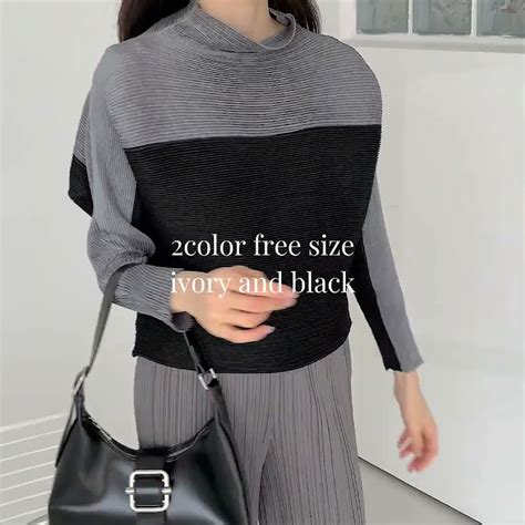 데일리하게 입기 좋은 플리츠 티셔츠 착한주름 플리츠 스피치 배색 티셔츠 나이스플리츠 Ootd Fashion 플리츠 룩북 패션 오피스룩 Youtube