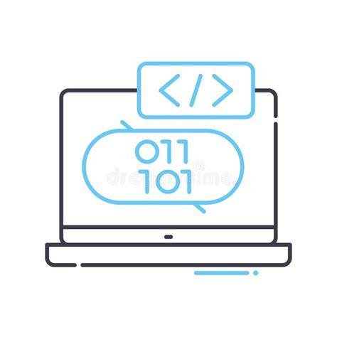 Coding Line Icon Outline Symbol Vector Illustration Concept Sign