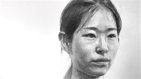 입시미술 인체소묘 여자 얼굴그리기 시범 얼굴소묘 입시소묘 Youtube