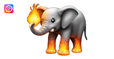 Php Elephant Programming Language Logo On Fire Emoji Ai Emoji Generator