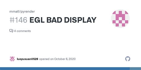 EGL BAD DISPLAY Issue 146 Mmatl Pyrender GitHub