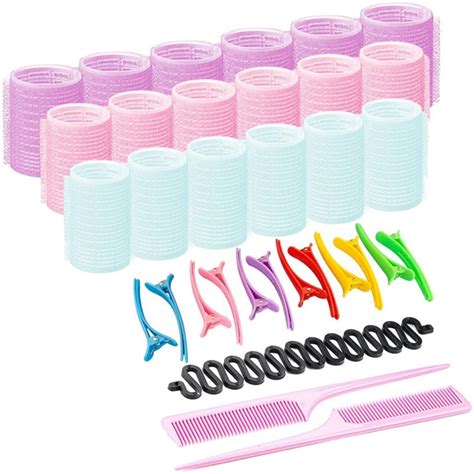 Hair Rollers Curlers Rollers With 12 Clips 2 Comb 1 Braided Tape Reel