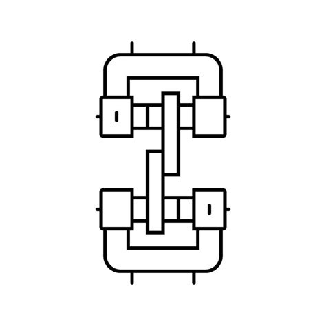 Shear Testing Materials Engineering Line Icon Vector Illustration