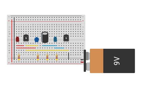 Circuit Design Project Flashing Led Using Transistor Tinkercad