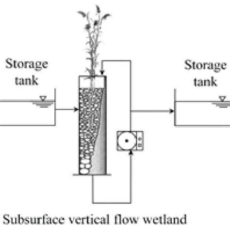 Flow Diagramme Of The Lab Scale Subsurface Vertical Flow Wetland System