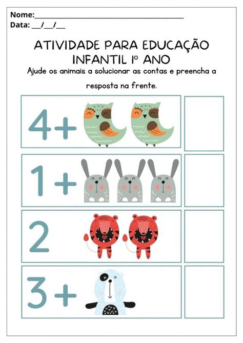 25 Atividades Para Educação Infantil 1º Ano