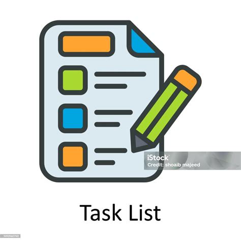 작업 목록 벡터 채우기 개요 아이콘 디자인 그림입니다 흰색 배경에 서 및 웹 기호 Eps 10 파일 0명에 대한 스톡 벡터 아트