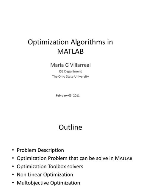 Optimization Algorithms In Matlab Pdf Mathematical Optimization Algorithms And Data Structures