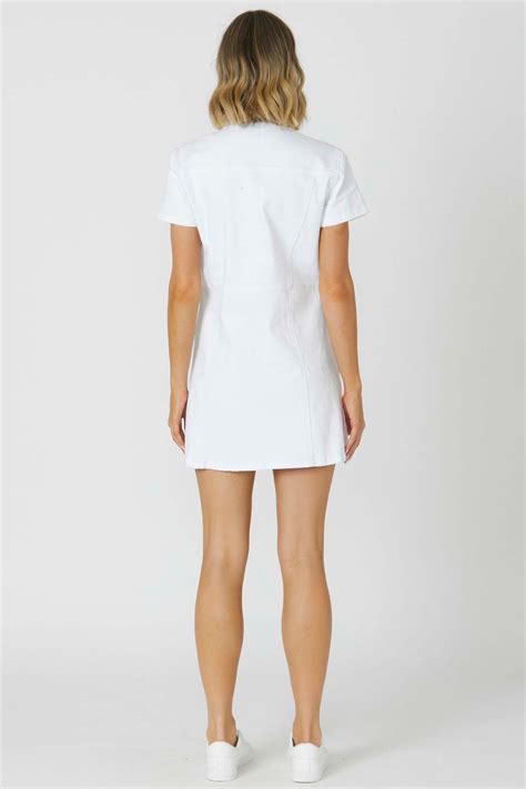 Sass Angie Denim Mini Dress In White Hey Sara
