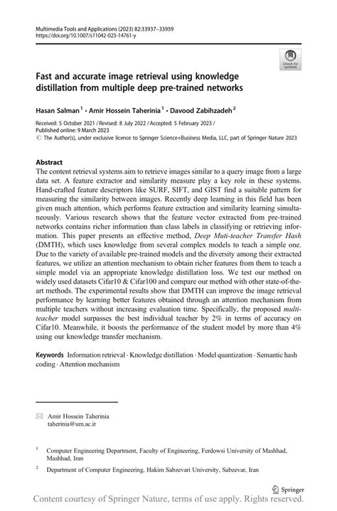 Fast And Accurate Image Retrieval Using Knowledge Distillation From Multiple Deep Pre Trained