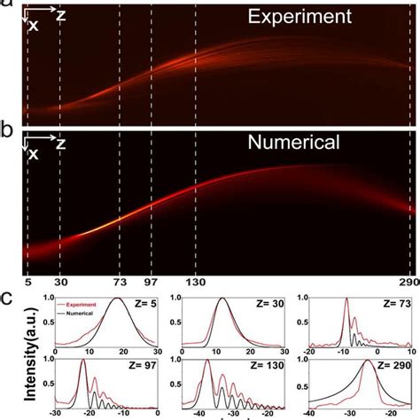 plot of the cross section intensity profiles at distances of 4 30 73 download scientific