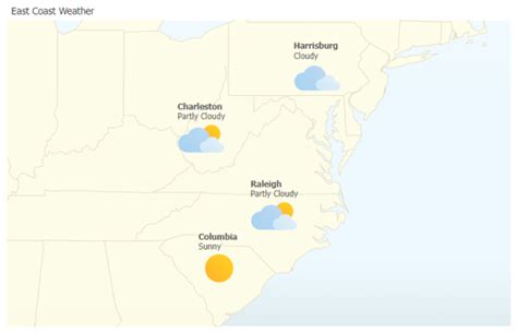 JavaScript SVG Weather Icon Map Chart JSCharting