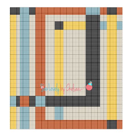 Geometric Graphghan Pattern Blanket Single Crochet Graph WITH WRITTEN INSTRUCTIONS Single