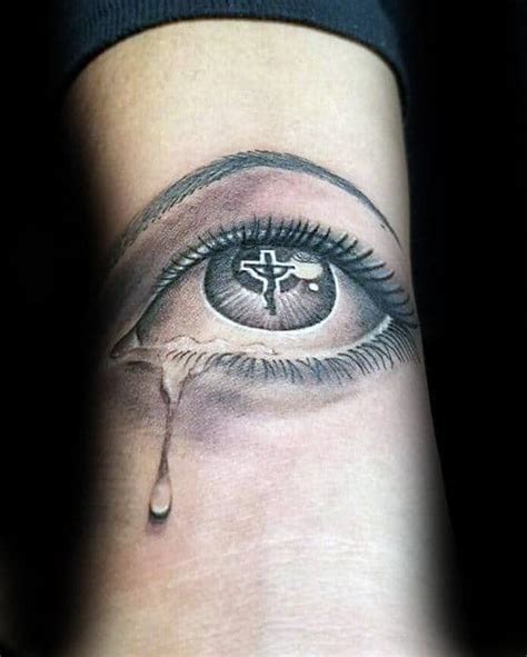 Cross Inside Eye Mens Realistic Inner Forearm Tattoos Next Luxury