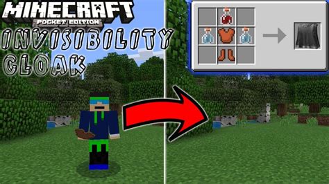 Become Invisible Invisibility Cloak In Minecraft Pe 161 Youtube
