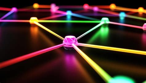 Abstract Network Of Glowing Lines And Nodes Premium Ai Generated Image