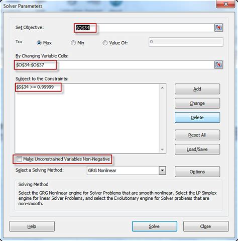 Excel Solver With Garch11 Model Calibration Settings Digital Assets Repository