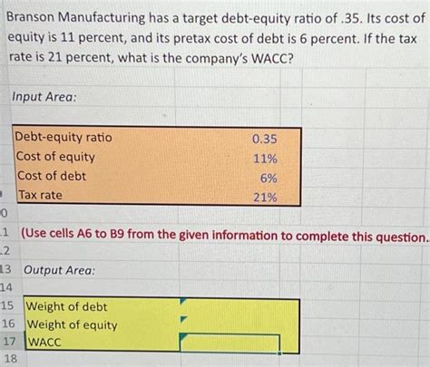 Solved Give The Excel Formulas Using The Values In B6 B9 Chegg Com