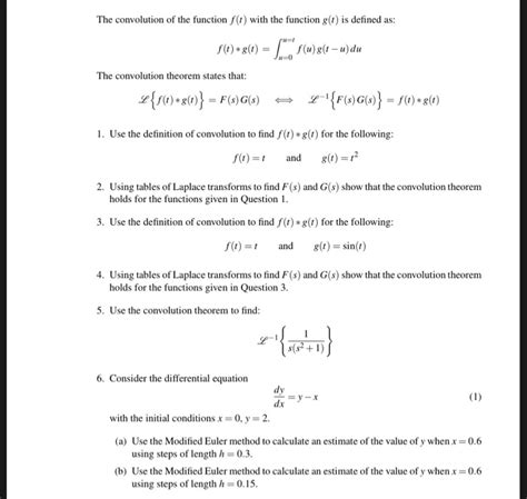 Solved The Convolution Of The Function Ft With The