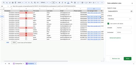 Google Sheets If Checkbox Is Checked Then Exclude From Dropdown