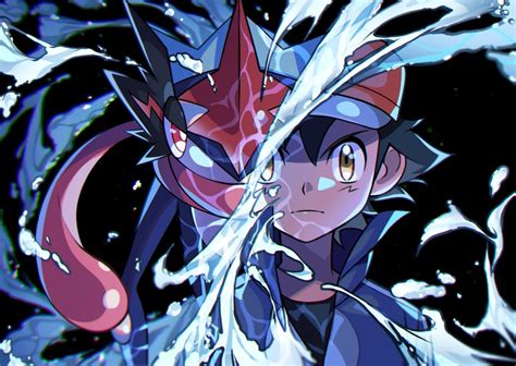 ash ketchum greninja and ash greninja pokemon and 2 more drawn by