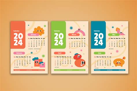 Creative Groovy 2024 Calender 006 Print Templates Ft Creative And 2024