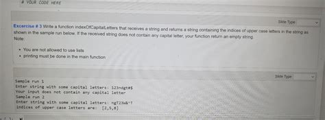 Solved Excercise 3 Write A Function Indexofcapitalletters
