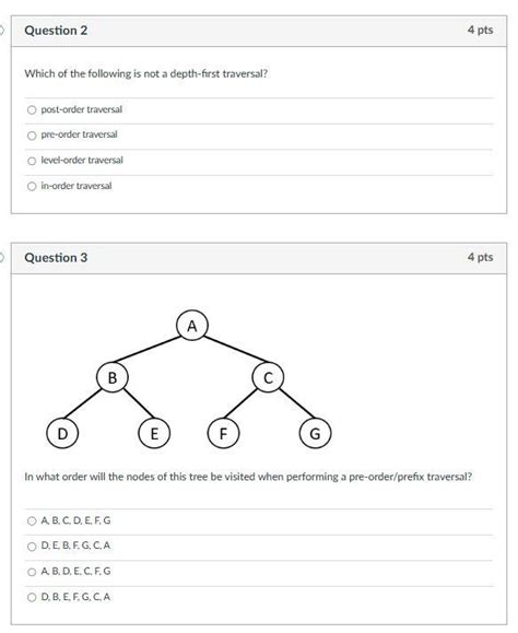 Solved Which Of The Following Is Not A Depth First Chegg