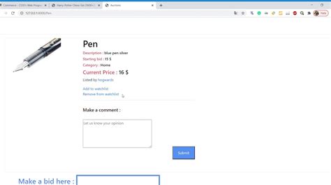 Cs50 Web Programming Commerce Project 2 Youtube