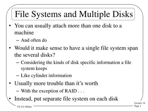 Ppt File Systems And Multiple Disks Powerpoint Presentation Free