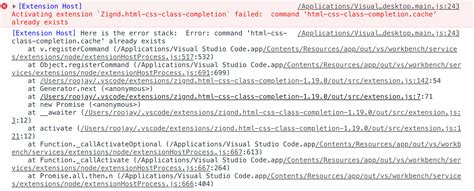 Command Html Css Class Completion Cache Already Exists Issue 228