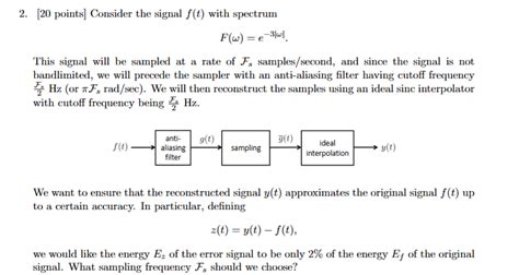solved [20 ﻿points] ﻿consider the signal f t ﻿with