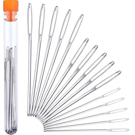 Szs Hot 15 Pieces Blunt Needles Stainless Steel Large Eye Yarn Knitting