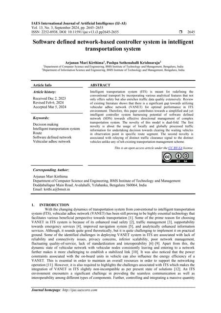 Software Defined Network Based Controller System In Intelligent