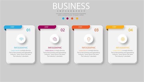 Premium Vector Infographic 4 Elements Step Box Graph Chart Diagram