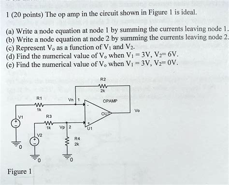 Solved The Op Amp In The Circuit Shown In Figure 1 Is Ideal A Write