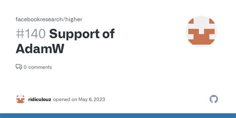 support of adamw · issue 140 · facebookresearch higher · github