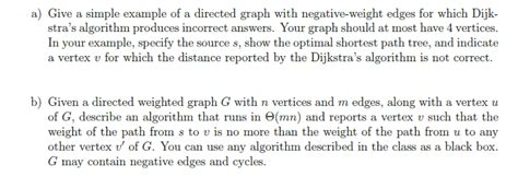 Solved A Give A Simple Example Of A Directed Graph With