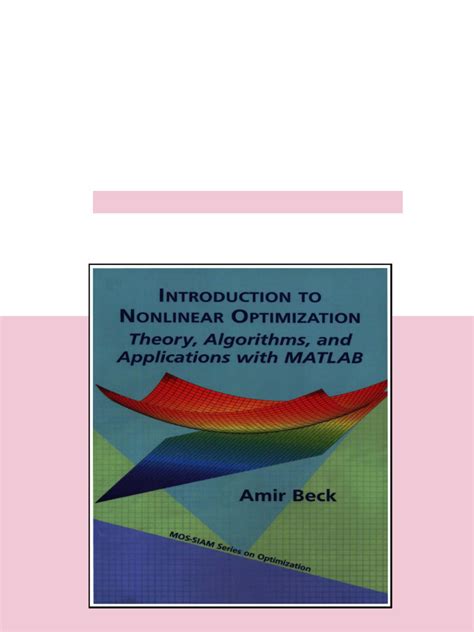 Introduction To Nonlinear Optimization Theory Algorithms And