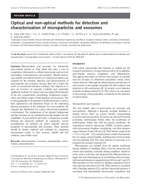 Pdf Optical And Non Optical Methods For Detection And Characterization Of Microparticles And