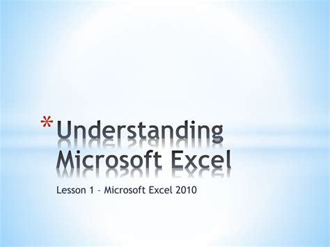 PPT Understanding Microsoft Excel PowerPoint Presentation Free Download ID