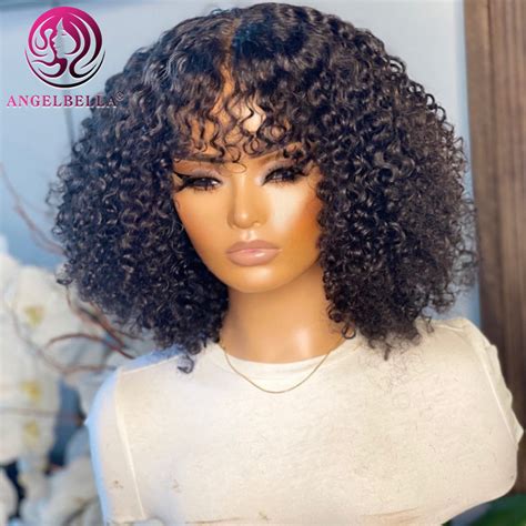 Bob Style Glueless Wigs 100 Human Hair Glueless Brazilian Human Lace Front Wig Afro Kinky Curly