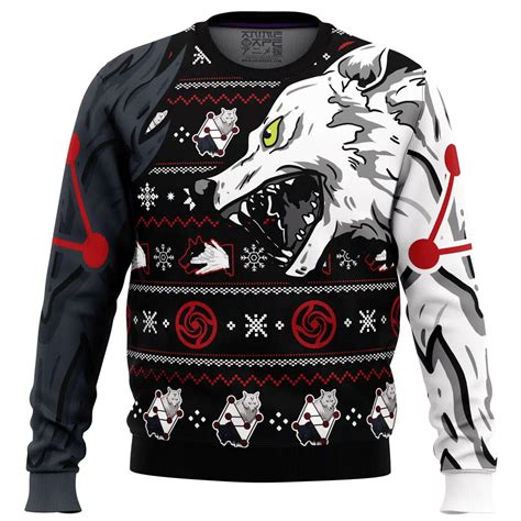 Megumi Divine Dogs Jujutsu Kaisen Ugly Christmas Sweater Curvy Glams