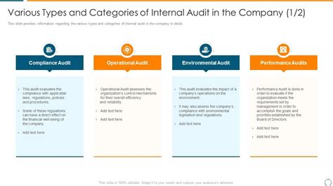 Various Types And Categories Of Internal Overview Of Internal Audit
