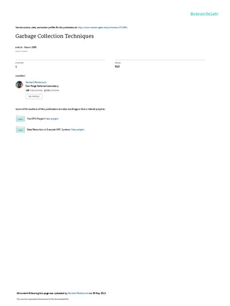 Garbage Collection Techniques Pdf Pointer Computer Programming Computer Data Storage