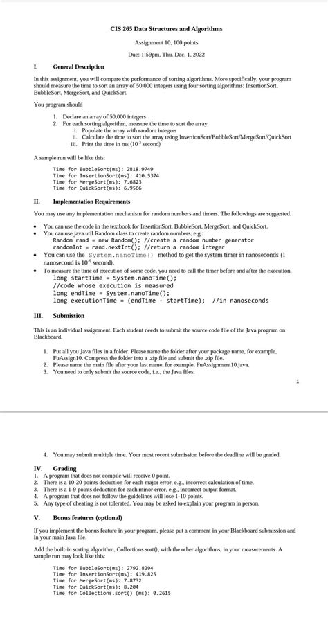 Solved CIS 265 Data Structures And Algorithms Assignment 10 Chegg