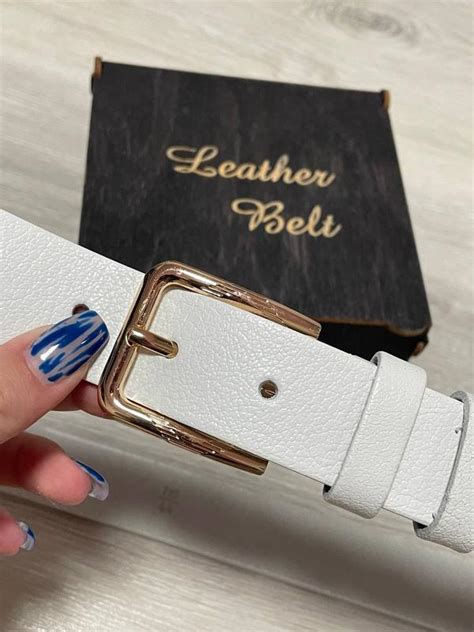 Ремінь пояс жіночий шкіряний білий класичний ремень пояс женский кожаный — ціна 399 грн у