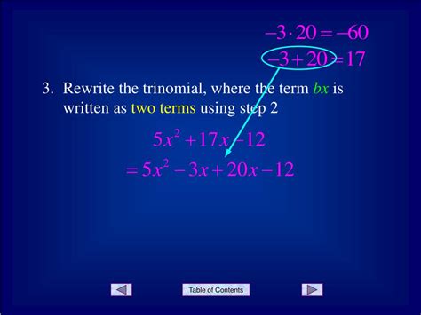 PPT Factoring Trinomials A Ac Method PowerPoint Presentation ID