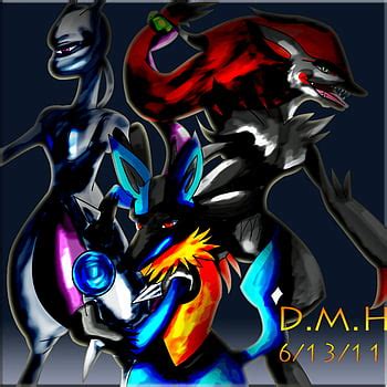 Mewtwo And Lucario Kiss