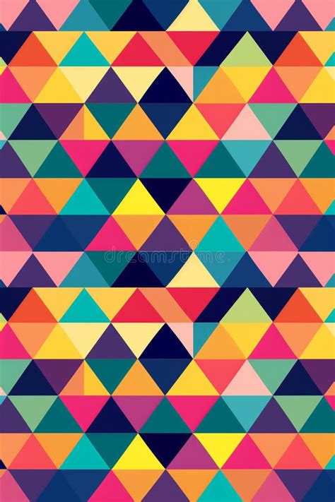 Pattern Of Colorful Triangles In Motion Vibrant Design Stock Image